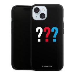 DeinDesign iPhone 15 Handy Premium Silikon H&uuml;lle Handyh&uuml;lle schwarz Case Official Licensed Product Die Drei ??? Logo Silikon Premium Case