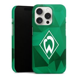 DeinDesign iPhone 15 Pro Handy Premium Case Smartphone Handyh&uuml;lle Schutzh&uuml;lle matt Camouflage Sv Werder Bremen Official Licensed Product Premium Case