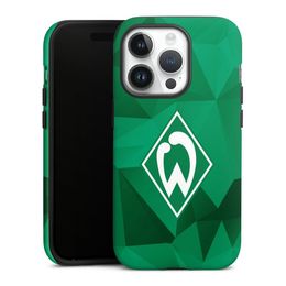 DeinDesign iPhone 14 Pro Handy Panzer Handyh&uuml;lle robuste Outdoor H&uuml;lle Schutzh&uuml;lle matt Camouflage Sv Werder Bremen Official Licensed Product Tough Case