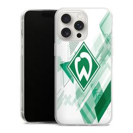 DeinDesign iPhone 15 Pro Max Handy Silikon H&uuml;lle Case transparent Handyh&uuml;lle Official Licensed Product Sv Werder Bremen Muster Silikon Case