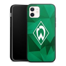 DeinDesign iPhone 12 Handy Premium Silikon H&uuml;lle Handyh&uuml;lle schwarz Case Camouflage Sv Werder Bremen Official Licensed Product Silikon Premium Case
