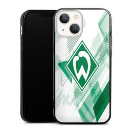 DeinDesign iPhone 13 Mini Handy Slim Case extra d&uuml;nn Silikon Handyh&uuml;lle schwarz H&uuml;lle Official Licensed Product Sv Werder Bremen Muster Silikon Slim Case