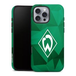 DeinDesign iPhone 16 Pro Max Handy Panzer Handyh&uuml;lle robuste Outdoor H&uuml;lle Schutzh&uuml;lle gl&auml;nzend Camouflage Sv Werder Bremen Official Licensed Product Tough Case