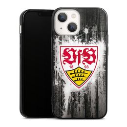 DeinDesign iPhone 13 Mini Handy Slim Case extra d&uuml;nn Silikon Handyh&uuml;lle schwarz H&uuml;lle Official Licensed Product Vfb Stuttgart Bundesliga Silikon Slim Case