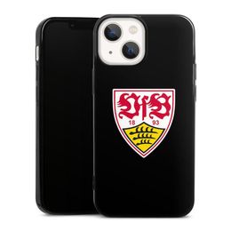 DeinDesign iPhone 13 Mini Handy Slim Case extra d&uuml;nn Silikon Handyh&uuml;lle schwarz H&uuml;lle Vfb Stuttgart Coat Of Arms Official Licensed Product Silikon Slim Case