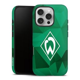 DeinDesign iPhone 16 Pro Handy Panzer Handyh&uuml;lle robuste Outdoor H&uuml;lle Schutzh&uuml;lle matt Camouflage Sv Werder Bremen Official Licensed Product Tough Case