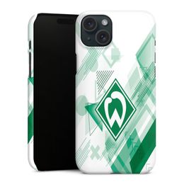DeinDesign iPhone 15 Plus Handy Premium Case Smartphone Handyh&uuml;lle Schutzh&uuml;lle gl&auml;nzend Official Licensed Product Sv Werder Bremen Muster Premium Case