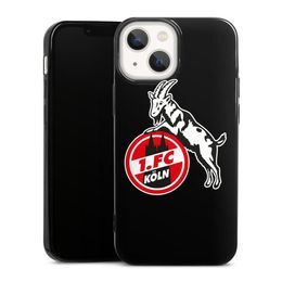 DeinDesign iPhone 13 Mini Handy Slim Case extra d&uuml;nn Silikon Handyh&uuml;lle schwarz H&uuml;lle Transparent Logo 1. Fc K&ouml;ln Silikon Slim Case