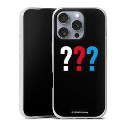 DeinDesign iPhone 16 Pro Handy Silikon H&uuml;lle Case wei&szlig; Handyh&uuml;lle Official Licensed Product Die Drei ??? Logo Silikon Case