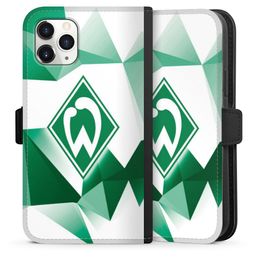 DeinDesign iPhone 11 Pro Handy Klapph&uuml;lle Handyh&uuml;lle aus Kunst Leder schwarz Flip Case Tarnmuster Sv Werder Bremen Official Licensed Product Sideflip mit Lasche