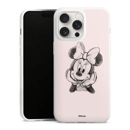 DeinDesign iPhone 15 Pro Max Handy Silikon H&uuml;lle Case wei&szlig; Handyh&uuml;lle Official Licensed Product Disney Minnie Mouse Silikon Case