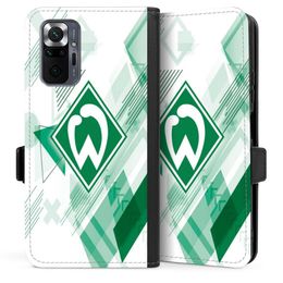 DeinDesign Xiaomi Redmi Note 10 Pro Handy Klapph&uuml;lle Handyh&uuml;lle aus Kunst Leder schwarz Flip Case Muster Official Licensed Product Sv Werder Bremen Sideflip mit 