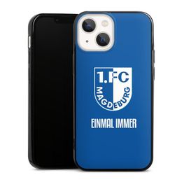 DeinDesign iPhone 13 Mini Handy Slim Case extra d&uuml;nn Silikon Handyh&uuml;lle schwarz H&uuml;lle Coat Of Arms Official Licensed Product 1. Fc Magdeburg Silikon Slim Case