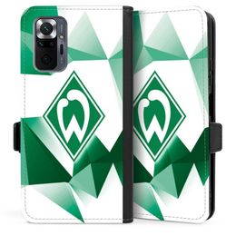 DeinDesign Xiaomi Redmi Note 10 Pro Handy Klapph&uuml;lle Handyh&uuml;lle aus Kunst Leder schwarz Flip Case Tarnmuster Official Licensed Product Sv Werder Bremen Sideflip 