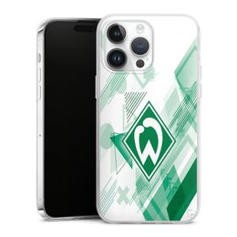 DeinDesign iPhone 14 Pro Max Handy Silikon H&uuml;lle Case transparent Handyh&uuml;lle Official Licensed Product Sv Werder Bremen Muster Silikon Case