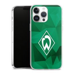 DeinDesign iPhone 14 Pro Max Handy Silikon H&uuml;lle Case transparent Handyh&uuml;lle Camouflage Sv Werder Bremen Official Licensed Product Silikon Case
