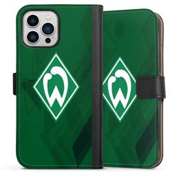 DeinDesign iPhone 13 Pro Max Handy Klapph&uuml;lle Handyh&uuml;lle aus Kunst Leder schwarz Flip Case Sv Werder Bremen Official Licensed Product Coat Of Arms Sideflip mit 