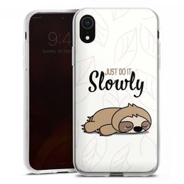 DeinDesign iPhone Xr Handy Silikon H&uuml;lle Case transparent Handyh&uuml;lle Animals Sloth Lazy Sunday Silikon Case