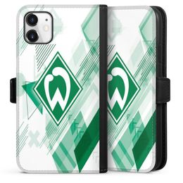 DeinDesign iPhone 11 Handy Klapph&uuml;lle Handyh&uuml;lle aus Kunst Leder schwarz Flip Case Official Licensed Product Sv Werder Bremen Muster Sideflip mit Lasche