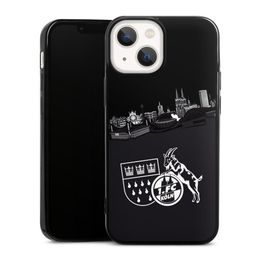 DeinDesign iPhone 13 Mini Handy Slim Case extra d&uuml;nn Silikon Handyh&uuml;lle schwarz H&uuml;lle Skyline Official Licensed Product 1. Fc K&ouml;ln Silikon Slim Case