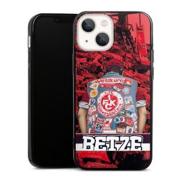 DeinDesign iPhone 13 Mini Handy Slim Case extra d&uuml;nn Silikon Handyh&uuml;lle schwarz H&uuml;lle Official Licensed Product 1. Fc Kaiserslautern 1. Fck Silikon Slim Case