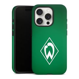 DeinDesign iPhone 15 Pro Handy Panzer Handyh&uuml;lle robuste Outdoor H&uuml;lle Schutzh&uuml;lle matt Merchandise Sv Werder Bremen Logo Tough Case