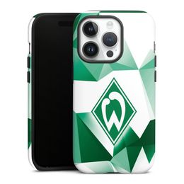 DeinDesign iPhone 14 Pro Handy Panzer Handyh&uuml;lle robuste Outdoor H&uuml;lle Schutzh&uuml;lle matt Tarnmuster Sv Werder Bremen Official Licensed Product Tough Case