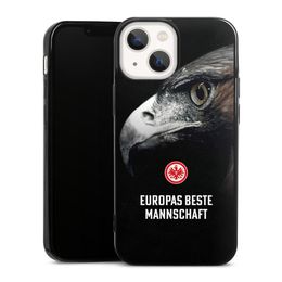 DeinDesign iPhone 13 Mini Handy Slim Case extra d&uuml;nn Silikon Handyh&uuml;lle schwarz H&uuml;lle European Cup Official Licensed Product Eintracht Frankfurt Silikon Slim 