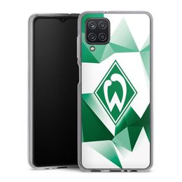 DeinDesign Galaxy A12 Handy Silikon H&uuml;lle Case transparent Handyh&uuml;lle Tarnmuster Official Licensed Product Sv Werder Bremen Silikon Case