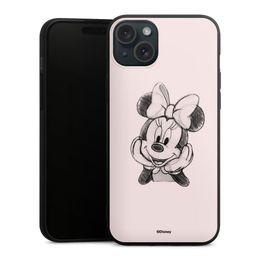 DeinDesign iPhone 15 Plus Handy Premium Silikon H&uuml;lle Handyh&uuml;lle schwarz Case Official Licensed Product Disney Minnie Mouse Silikon Premium Case