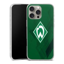 DeinDesign iPhone 16 Pro Max Handy Silikon H&uuml;lle Case transparent Handyh&uuml;lle Sv Werder Bremen Official Licensed Product Coat Of Arms Silikon Case