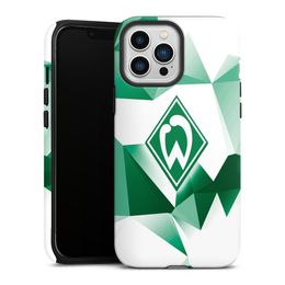DeinDesign iPhone 13 Pro Max Handy Panzer Handyh&uuml;lle robuste Outdoor H&uuml;lle Schutzh&uuml;lle matt Tarnmuster Sv Werder Bremen Official Licensed Product Tough Case