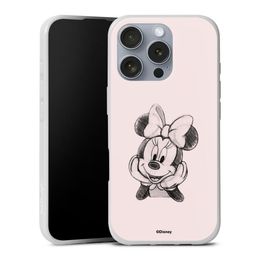 DeinDesign iPhone 16 Pro Handy Silikon H&uuml;lle Case wei&szlig; Handyh&uuml;lle Official Licensed Product Disney Minnie Mouse Silikon Case