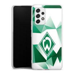 DeinDesign Galaxy A53 5G Handy Silikon H&uuml;lle Case transparent Handyh&uuml;lle Tarnmuster Official Licensed Product Sv Werder Bremen Silikon Case