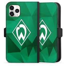 DeinDesign iPhone 11 Pro Handy Klapph&uuml;lle Handyh&uuml;lle aus Kunst Leder schwarz Flip Case Camouflage Sv Werder Bremen Official Licensed Product Sideflip mit Lasche