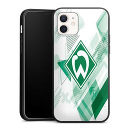 DeinDesign iPhone 12 Handy Premium Silikon H&uuml;lle Handyh&uuml;lle schwarz Case Muster Official Licensed Product Sv Werder Bremen Silikon Premium Case