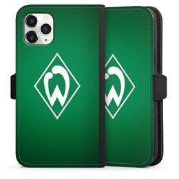 DeinDesign iPhone 11 Pro Handy Klapph&uuml;lle Handyh&uuml;lle aus Kunst Leder schwarz Flip Case Merchandise Sv Werder Bremen Logo Sideflip mit Lasche