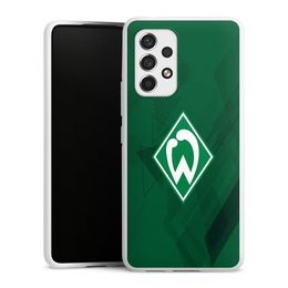 DeinDesign Galaxy A53 5G Handy Silikon H&uuml;lle Case wei&szlig; Handyh&uuml;lle Sv Werder Bremen Coat Of Arms Official Licensed Product Silikon Case