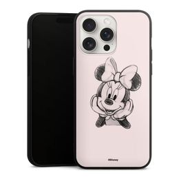 DeinDesign iPhone 15 Pro Max Handy Premium Silikon H&uuml;lle Handyh&uuml;lle schwarz Case Official Licensed Product Disney Minnie Mouse Silikon Premium Case