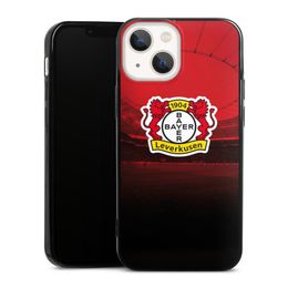 DeinDesign iPhone 13 Mini Handy Slim Case extra d&uuml;nn Silikon Handyh&uuml;lle schwarz H&uuml;lle Bayer 04 Leverkusen Official Licensed Product Stadium Silikon Slim Case