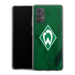 DeinDesign Galaxy A32 4G Handy Silikon H&uuml;lle Case transparent Handyh&uuml;lle Sv Werder Bremen Official Licensed Product Coat Of Arms Silikon Case
