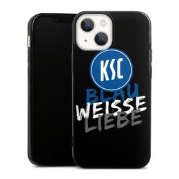 DeinDesign iPhone 13 Mini Handy Slim Case extra d&uuml;nn Silikon Handyh&uuml;lle schwarz H&uuml;lle Ksc Karlsruher Sc Official Licensed Product Silikon Slim Case