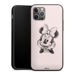 DeinDesign iPhone 12 Pro Handy Premium Silikon H&uuml;lle Handyh&uuml;lle schwarz Case Official Licensed Product Disney Minnie Mouse Silikon Premium Case