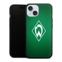 DeinDesign iPhone 15 Handy Premium Silikon H&uuml;lle Handyh&uuml;lle schwarz Case Merchandise Sv Werder Bremen Logo Silikon Premium Case