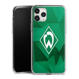 DeinDesign iPhone 11 Pro Max Handy Silikon H&uuml;lle Case transparent Handyh&uuml;lle Camouflage Sv Werder Bremen Official Licensed Product Silikon Case