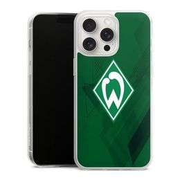 DeinDesign iPhone 15 Pro Max Handy Silikon H&uuml;lle Case transparent Handyh&uuml;lle Sv Werder Bremen Official Licensed Product Coat Of Arms Silikon Case