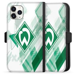 DeinDesign iPhone 11 Pro Handy Klapph&uuml;lle Handyh&uuml;lle aus Kunst Leder schwarz Flip Case Official Licensed Product Sv Werder Bremen Muster Sideflip mit Lasche