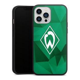 DeinDesign iPhone 13 Pro Max Handy Premium Silikon H&uuml;lle Handyh&uuml;lle schwarz Case Camouflage Sv Werder Bremen Official Licensed Product Silikon Premium Case