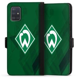 DeinDesign Galaxy A51 Handy Klapph&uuml;lle Handyh&uuml;lle aus Kunst Leder schwarz Flip Case Sv Werder Bremen Official Licensed Product Coat Of Arms Sideflip mit Lasche