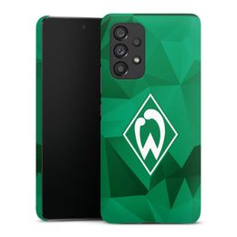 DeinDesign Galaxy A53 5G Handy Premium Case Smartphone Handyh&uuml;lle Schutzh&uuml;lle gl&auml;nzend Official Licensed Product Camouflage Sv Werder Bremen Premium Case